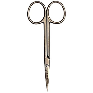 SINGER 4 Inch Forged Embroidery Scissors with Curved Tip for Sewing, Cross-Stiching, Crafts, & More (Titanium Coated, 1-Pack)