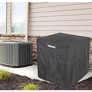 Yesland Square Air Conditioner Cover - 34 x 34 x 30 Inches - Durable AC Cover Water Resistant Fabric Windproof Design for Outside Units