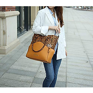 MKF Collection Set Shoulder Bag for Women & Wristlet Coin Pouch Purse – PU Leather Top Handle Pocketbook Crossbody Tote Handbag