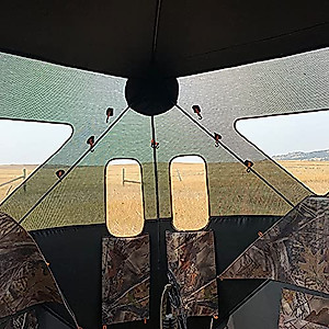 THUNDERBAY 3-4 Person Hidden Threat See Through Hunting Blind, See Through Panel Window with 270° View, Floor Space 62" x 62" to 72" x 72"