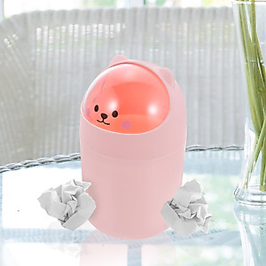 Garneck Desktop Trash Can Office Containers with Lids Computer Trash Can Desktop Garbage Can Slim Trash Can with Lid Wastebaskets Mini Trash Bin Plastic Trash Can for Table Swing Car