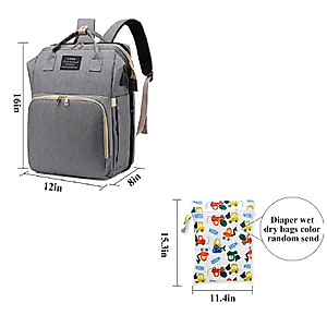ANWTOTU Diaper Bag with Changing Station,Baby Diaper Bag Backpack,7 in 1 Travel Diaper Bag,Baby Bag Mommy Bag With USB Charging Port (Grey)