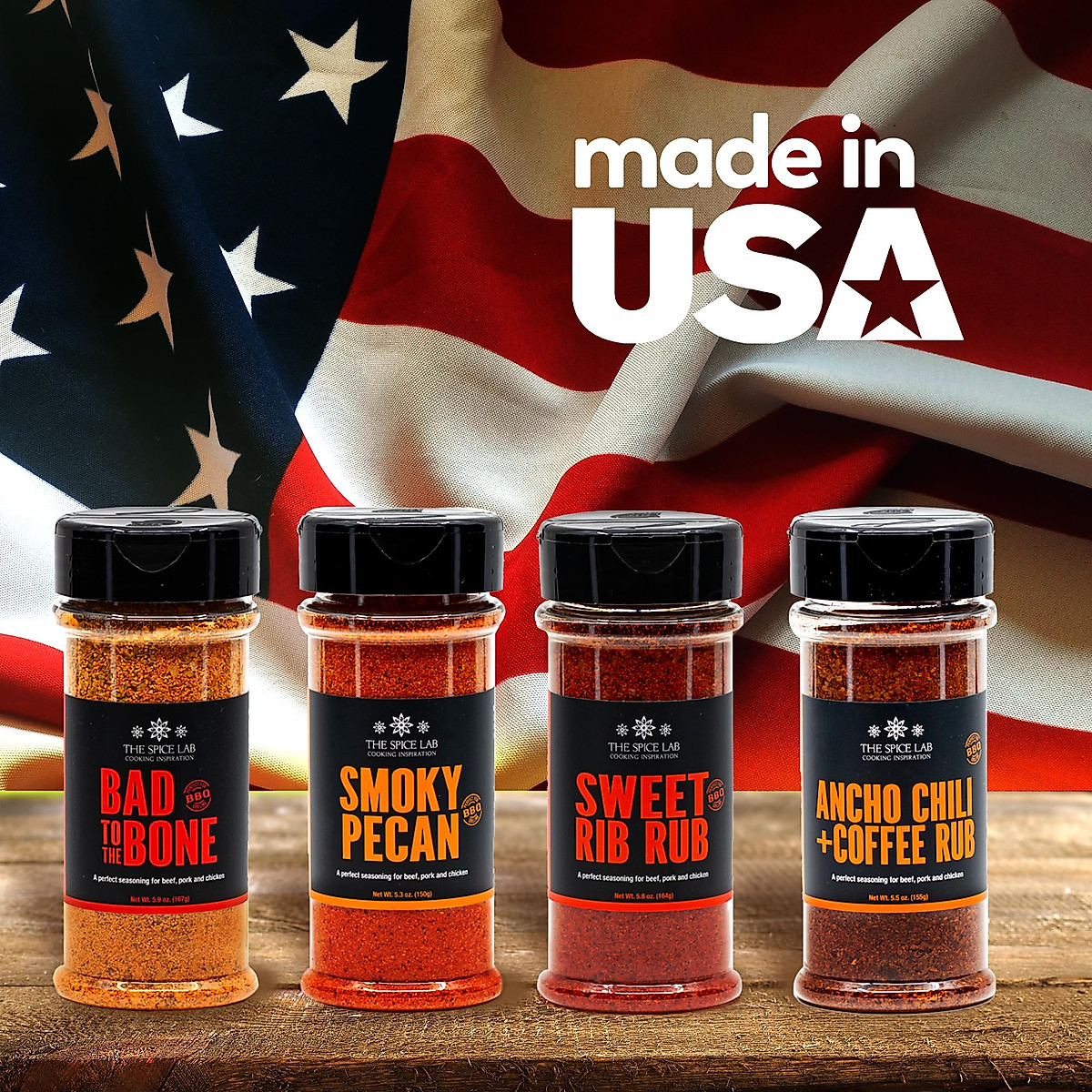 The Spice Lab BBQ Barbecue Spices and Seasonings Set - Ultimate Grilling Accessories Set - Gift Kit for Barbecues, Grilling, and Smoking - Great Gift for Men or Gift for Dad Made in the USA