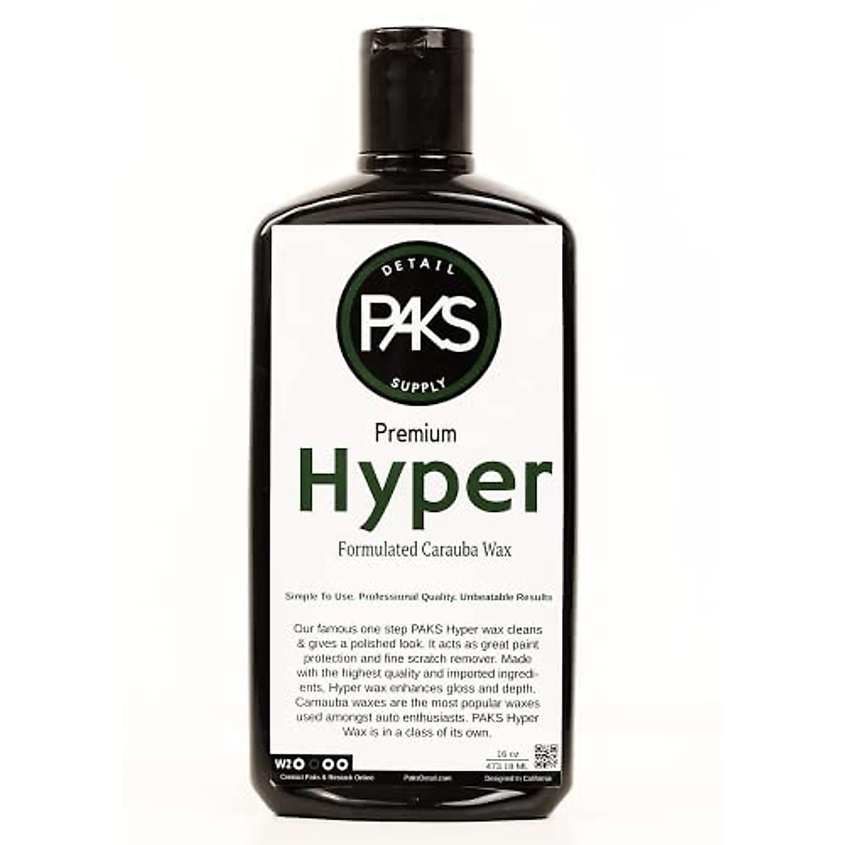 Paks Hyper Carnauba Auto Wax | Thick Professional Grade Cleaner Wax | Long Lasting UV Protection | Applicable By Machine or By Hand | Finnish Enhancer | Luminous Reflective Gloss | Anti Corrosion Sealant | Safe For All Paint Colors| Supreme Paint Protecti