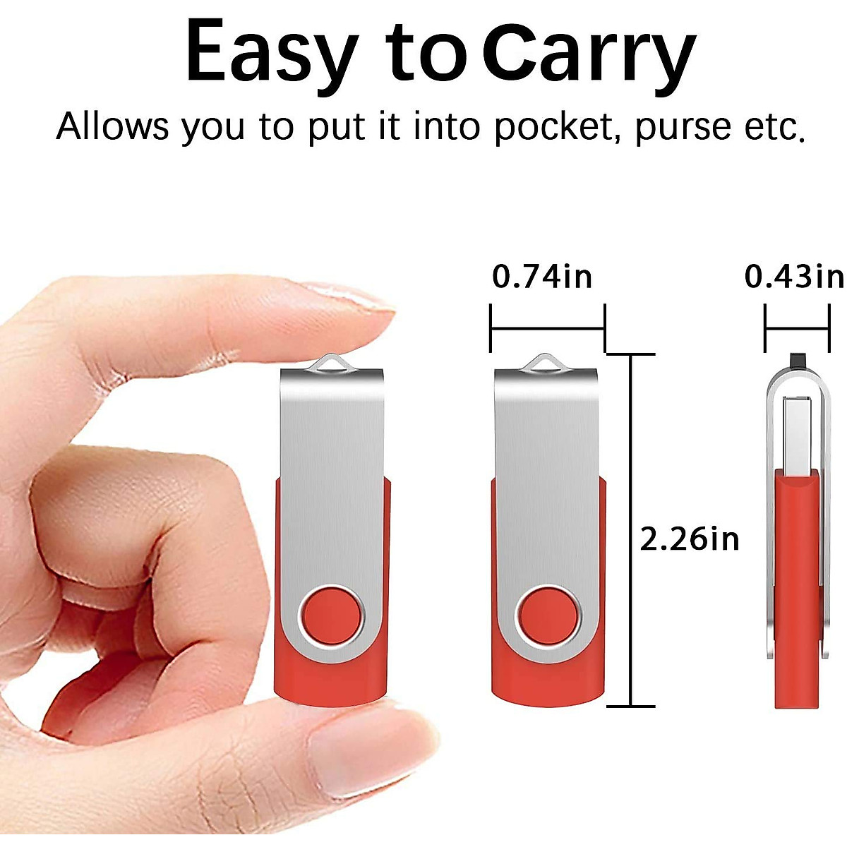 TOPESEL 5 Pack 64GB USB 3.0 Flash Drive Memory Stick Thumb Drives (5 Mixed Colors: Black Blue Green Red Silver)