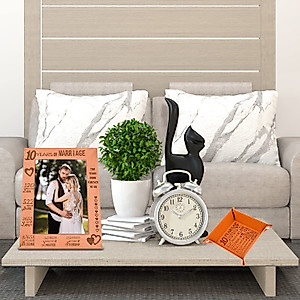 LittleBlueDeer 10th Wedding Anniversary Picture Frame,10th Anniversary Marriage Wood Photo Frame Gifts for Couple,10 Year of Marriage - Ten Year Wedding Keepsake Gift