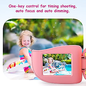 KOSDFOGE A100 12MP Mini Cute Digital Video Camera DV Toy with 2.0in Screen for Children Kids(Pink)