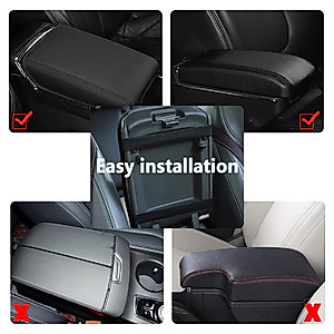 NHHC Bling Leather Car Armrest Box Cover,Car Center Console Protector with Colorful Crystal Rhinestones,Anti-Scratch Waterproof Car Armrest Seat Pad for Most Car,SUVs,Trucks (Blue)