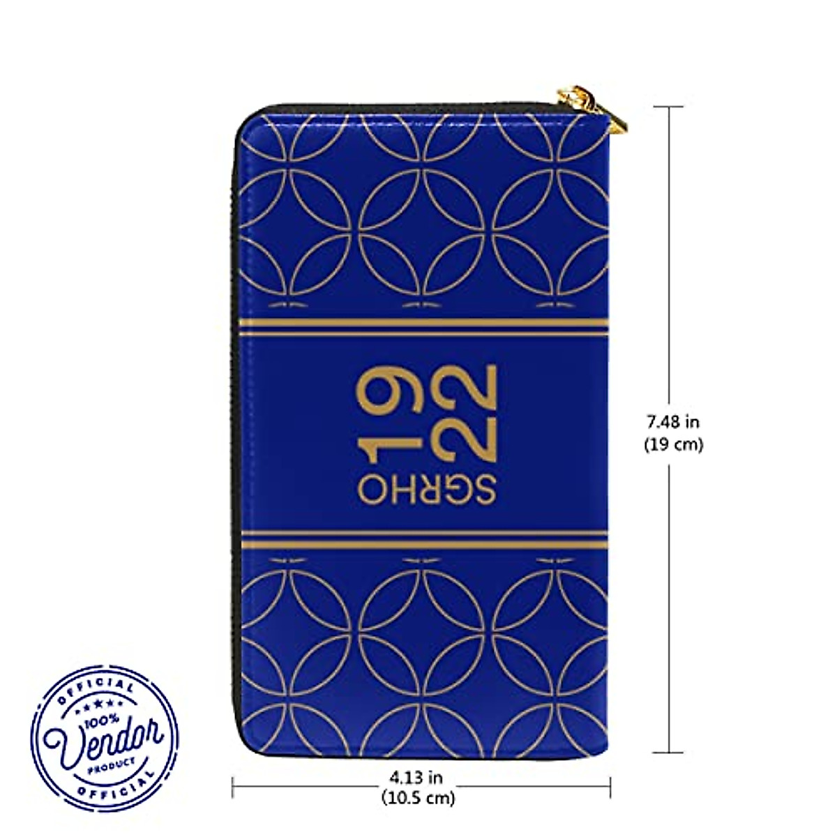 BBGreek Sigma Gamma Rho Sorority Paraphernalia - Vegan Leather Zip Wallet - 1922 - Official Vendor