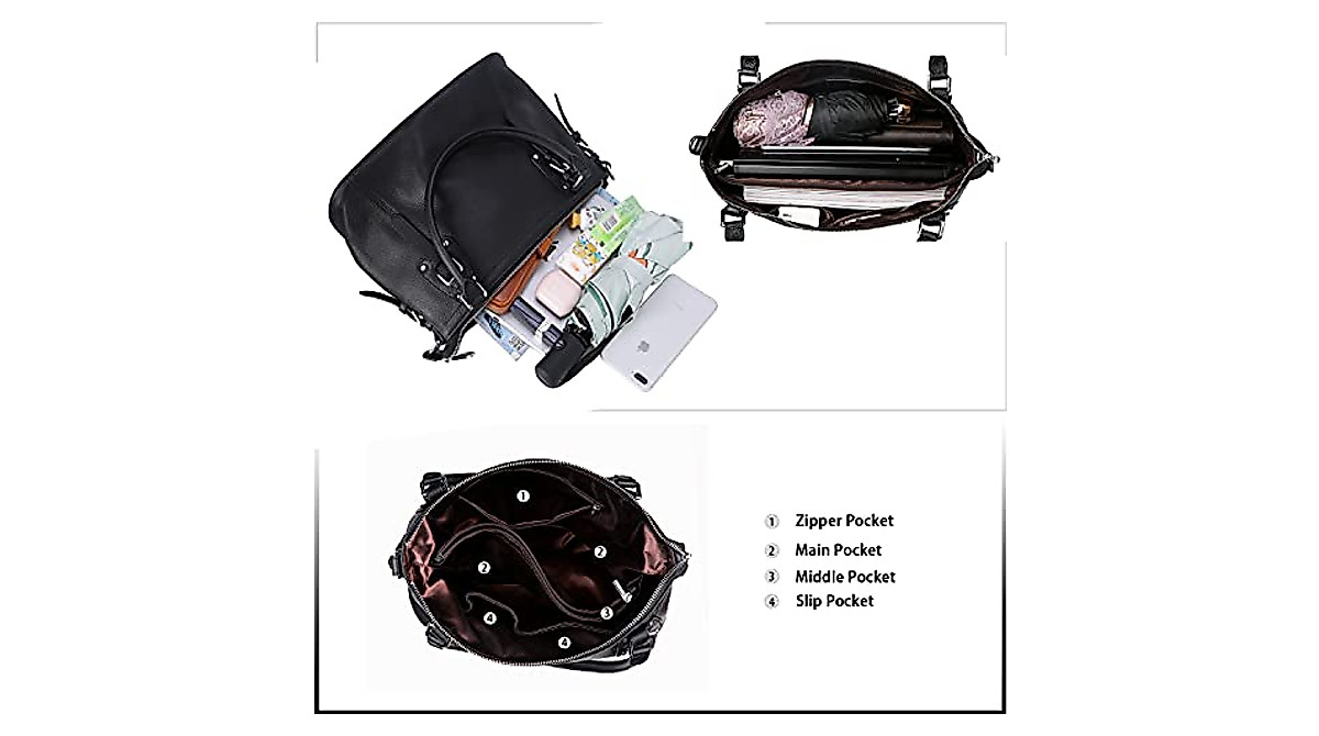 HESHE Genuine Leather Purse & Handbag for Women | Stylish & Spacious