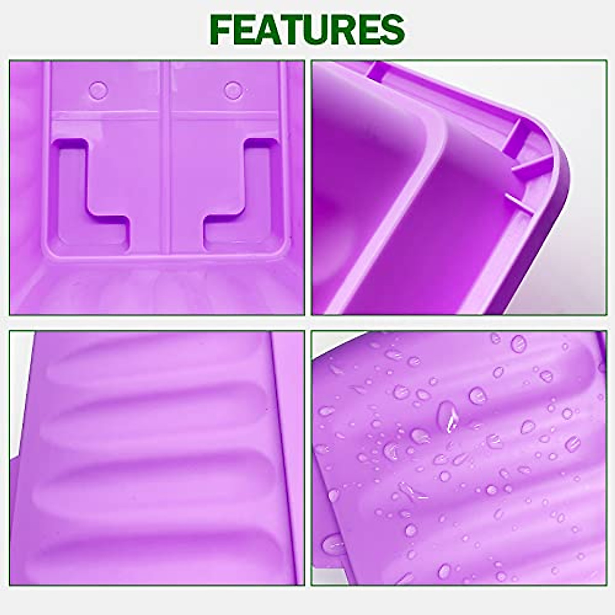 PURPLE STAR 1N 4 Packs 17 Inch Rectangular Window Flower Box Planter with Tray for Balcony,Windowsill,Garden
