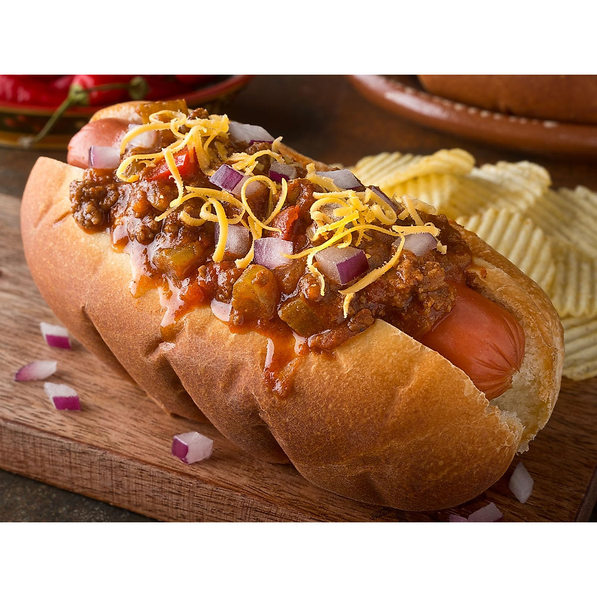 Chef-mate Beef Chili, Canned Chili with Meat, No Beans, 6 lb 10 oz (#10 Can Bulk)