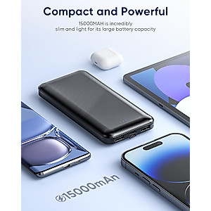 Feeke Portable-Charger-Power-Bank - 2 Pack 15000mAh Dual USB Power Bank Output 5V3.1A Fast Charging Portable Charger Compatible with Smartphones and All USB Devices