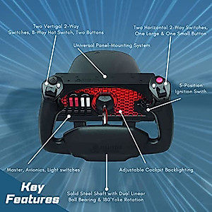 Honeycomb Alpha Flight Controls Yoke with Honeycomb Aeronautical Bravo Throttle Quadrant Bundle (2 Items)