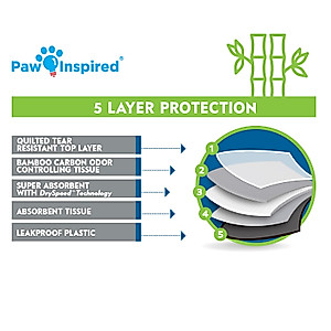 Paw Inspired Disposable Guinea Pig Cage Liners | Bamboo Charcoal Odor Controlling | Super Absorbent Liners Pee Pads for Ferrets, Rabbits, Hamsters, and Small Animals (28" x 17" (C&C 2 x 1), 8 Count)