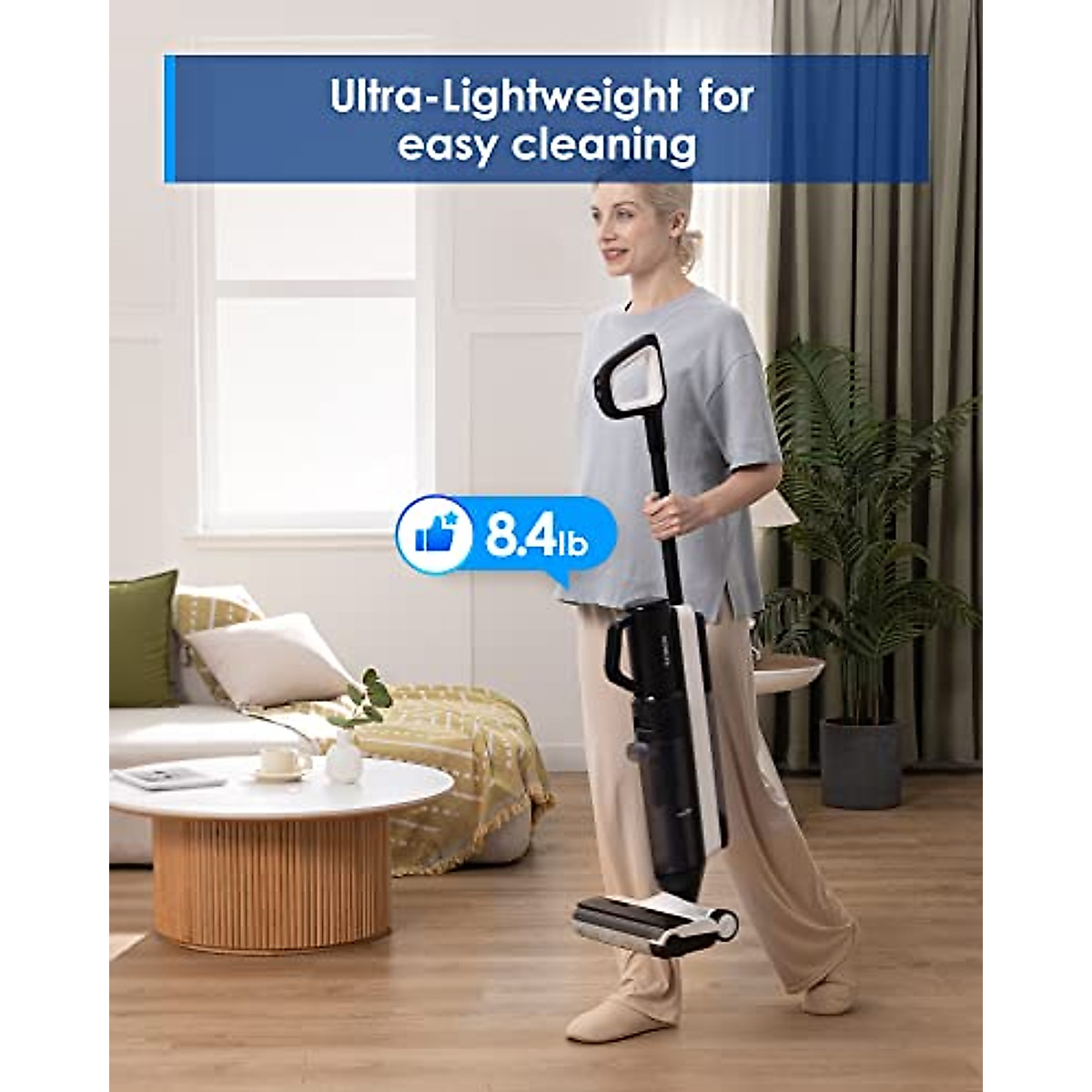 Tineco Smart Wet Dry Vacuum Cleaners, Floor Cleaner Mop 2-in-1 Cordless Vacuum for Multi-Surface, Lightweight and Handheld, Floor ONE S5 Combo