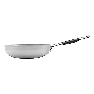 Pentole Agnelli Aluminium 3 Mm. Thick Professional Induction Saute Pan in Cool Handle, Diameter 24 cm, Steel, Silver
