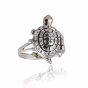 FashionJunkie4Life Sterling Silver Turtle Ring | Size 7 Poison Ring with Secret Compartment | Poison Pillbox Turtle Ring for Women & Men