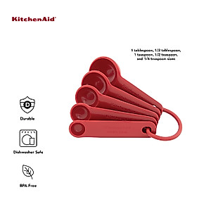 KitchenAid Universal Measuring Spoon Set, 5-Piece, Red
