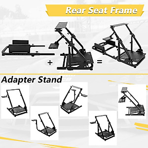 Marada Racing Simulator Seat Mounting Frame with Bolts Suitable for Dardoo, Supllueer, Anman Sim Gaming Stand DIY Adjustable & Portable Real Driving & Flying Simulation Split Rear Seat Cockpit