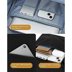 Black Backpack Casual Daypack Backpacks College Backpack Canvas Backpack for Women and Men with Laptop Compartment Carry on Backpack Simple Modern Backpack