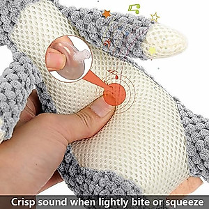 DomKim Plush Squeaky Dog Toy for Small/Medium Dogs,Soft Durable Interactive Dog Toys for Teething Relieve Anxiety, Stuffed Soft Durable Chew Toys Ggressive Chewers Grey(Elephant)