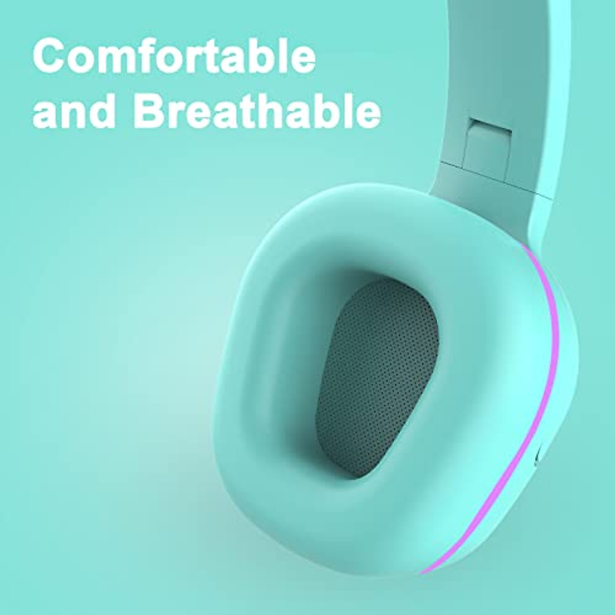 IMYB V3 Kids Headphones Wired, Toddler Headphones for Kids Boys Girls Children, Foldable Over Ear Headphones 3.5mm Jack Headset for School Travel Phone Pad PC Tablet (Green)