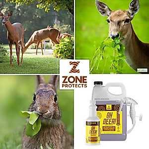 Zone Protects Oh Deer! Deer and Animal Repellent Spray. Gallon with Trigger Sprayer. Keeps Deer and Rabbits from Your Garden. Deer Repellent. Rabbit Repellent.
