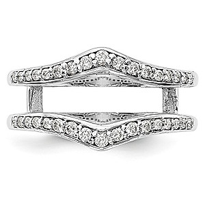 Solid 14K White Gold Engagement Wedding Ring Diamond Guard Size 5 (.47 cttw.)