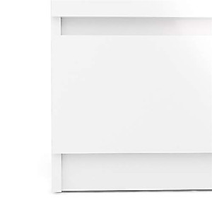 Home Square 3PC Set with 1 Nightstand 1 Chest and 1 Double Dresser in White Gloss