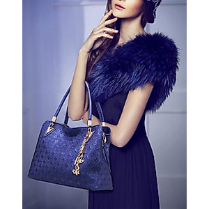 YAQUNICER Women Synthetic PU Leather Tote Satchel Hobo Backpack 4pcs Shoulder Top-Handle Crossbody Handbag-Blue