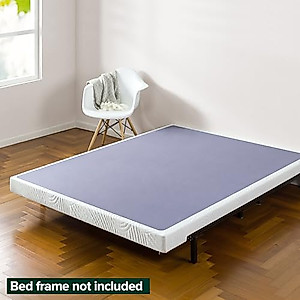 ZINUS Metal Box Spring with Wood Slats, 4 Inch Mattress Foundation, Sturdy Steel Structure, Easy Assembly, Full