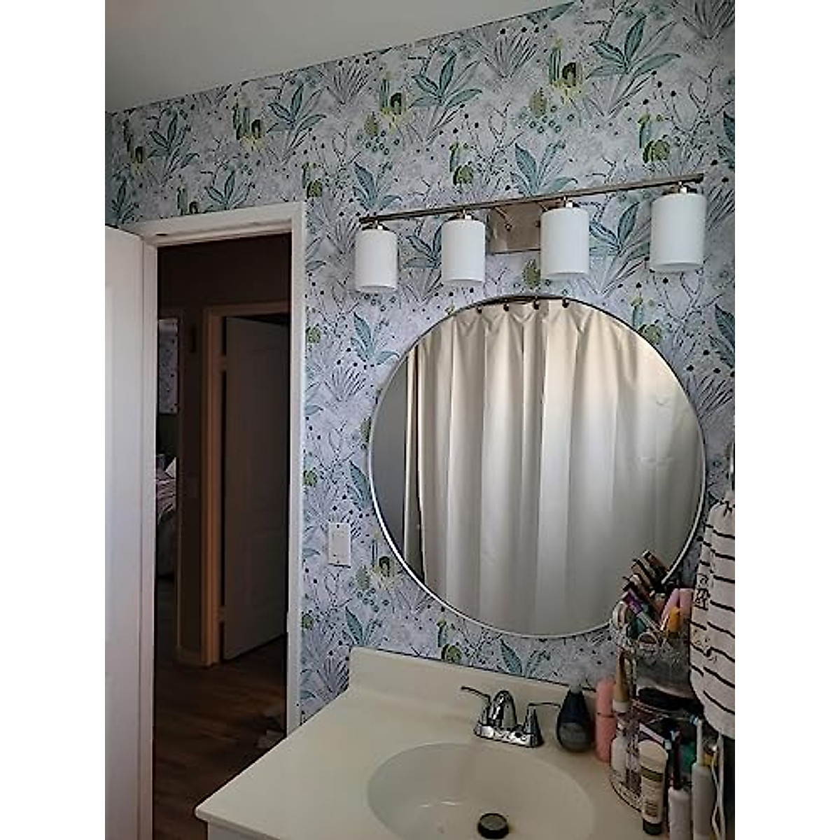 ACEMOON Floral Peel and Stick Wallpaper,118”x17.7” Vintage Flower Wallpaper, Leaf Contact Paper Wallpaper Removable Self Adhesive Wallpaper