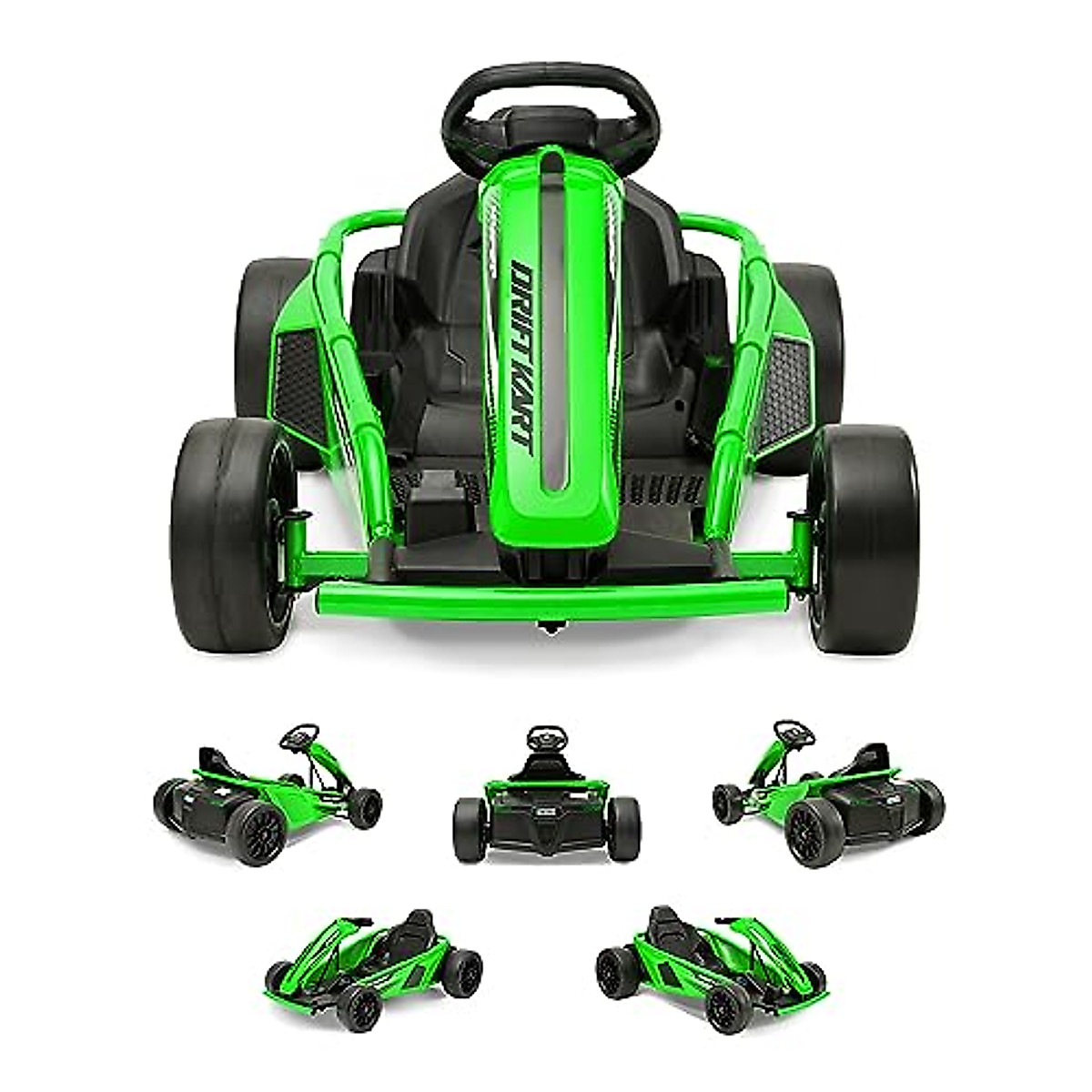 Hyper 24V Ride-On Electric Go Kart for Kids 8-14 Years, 3-Speed Setting with Drift Kart Mode, Foot Accelerated Pedal, Up to 9MPH Speed, 154 Lbs Max Weight, Ergonomic Seat & Sturdy Steel Frame, Green