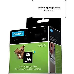 Dymo 30323 Labelwriter Shipping Labels, 2 1/8 X 4, White, 220 Labels/Roll