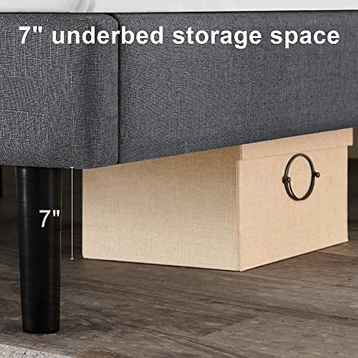 Molblly 10 Inch Full Memory Foam Mattress (Blue) 42 Inch Platform Bed Frame (Grey), Full