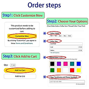 Wlitchi Personalized Reflective Dog Collars, Custom Glowing Luminous ID Collar Embroidered Name and Phone Number 4 Adjustable Sizes X-Small Small Medium Large for Boy and Girl Dogs (Fluorescent Glow)