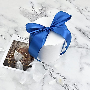 TONIFUL 2 Inch x 25 Yards Wide Royal Blue Satin Ribbon Solid Fabric Ribbons Roll for Valentine's Day Crafts Gift Wrapping Invitation Cards Floral Hair Bows Sewing Party Wedding Car Decoration