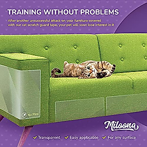 Miloona Anti Cat Scratch Furniture Protector 4 Sheets- Couch Covers for Cats- Cat Scratch Deterrent for Furniture- Couch Scratch Protector from Cats- Anti Scratch Furniture Protector