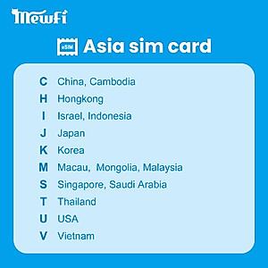 Asia Sim Card 30 Days for International Travel, 3 in 1 Prepaid Asian Sim Card to Japan, Korea, Thailand, China, Hong Kong, Macau, Singapore, Malaysia, Vietnam and etc (30Days 10GB)