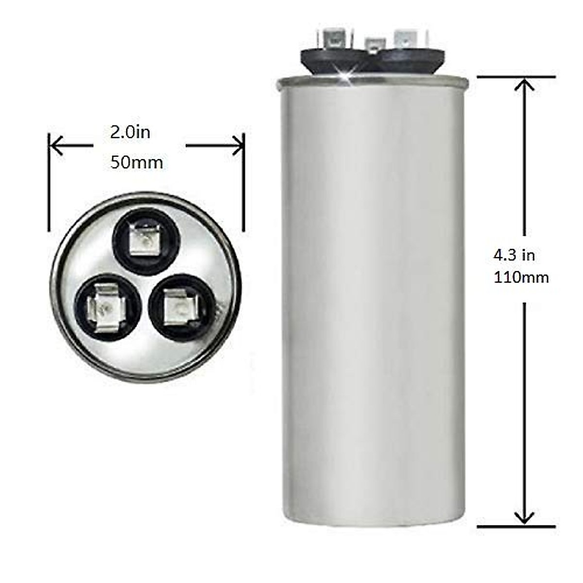 BlueNatHxRPR 35+5 CBB65 Air Conditioner Capacitor Round Dual Run Capacitor Replace 97F9834