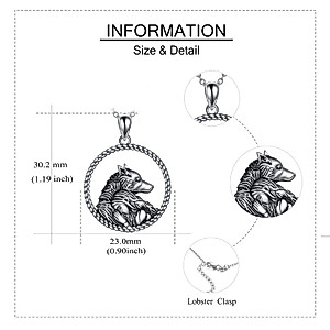 YAFEINI Wolf Necklace Girl Hugging Wolf Pendant 925 Sterling Silver Wolf Jewelry for Women Wife