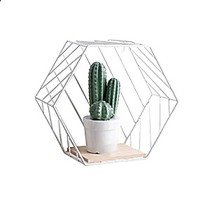 PIBM Stylish Simplicity Shelf Wall Mounted Floating Rack Wooden Storage Basket Bedroom,14.5X25.5Cm,2 Colors Avaliable, White , 1#