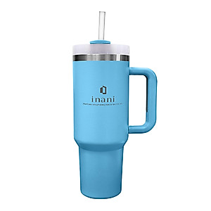 inani 40oz Tumbler With Handle And Straw, Insulated Travel Cup, Leak-Resistant, Spill-Proof Lid, Dishwasher Safe, BPA-Free, Double-Wall Insulated Premium Mug For Hot Or Iced Beverage, Liquid Blue