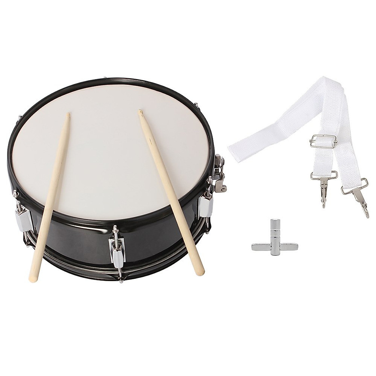 Trlec gt4-ly 14 x 5.5 inches Professional Marching Snare Drum & Drum Stick & Strap & Wrench Kit Black