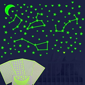 LOMIMOS 479PCS Glow in The Dark Star Stickers,Constellation Wall Decals for Ceiling Kids Nursery Bedroom Living Room