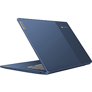 Lenovo IdeaPad Slim 3 14" Chromebook Laptop (14" FHD Touchscreen, 8-Core MediaTek Kompanio 520, 4GB RAM, 128GB(64GB eMMC+64GB SD)), Webcam, 13.5-Hrs Long-Battery Life, IST Card, Chrome OS, Abyss Blue