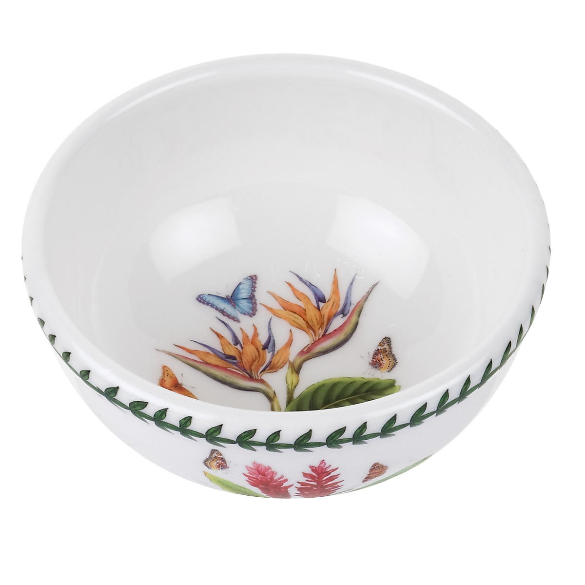 Portmeirion Exotic Botanic Garden Individual 5.5” Fruit Salad Bowl | Set of 6 with Assorted Motifs | Dishwasher, Microwave, and Oven Safe | For Cereal, Breakfast, or Dessert | Made in England