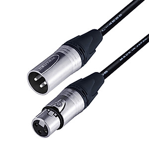 WORLDS BEST CABLES 2 Units - 1 Foot – Quad Balanced Microphone Cable Custom Made Using Canare L-4E6S Wire and Neutrik Silver NC3MXX Male & NC3FXX Female XLR Plugs