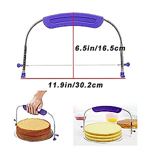 WAFJAMF Adjustable Cake Leveler Cutter, Professional Cake Slicer with Stainless Steel Wires and Handle for Leveling Tops of Layer Cakes Suitable for 10 Inch Cake